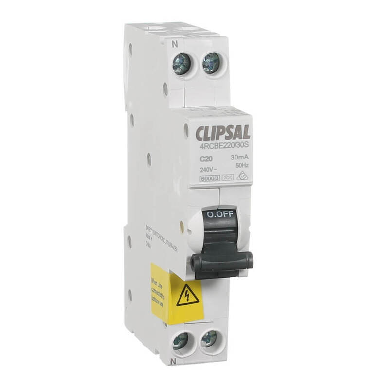 Clipsal 20amp 4RCBE220/30s | RCBO 1p+n 1m 20a 6kA 30mA Slim