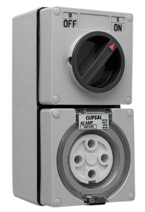 CLIPSAL 56C440 | 4 Pin 40Amp Combination Switched Socket 56 Series ...