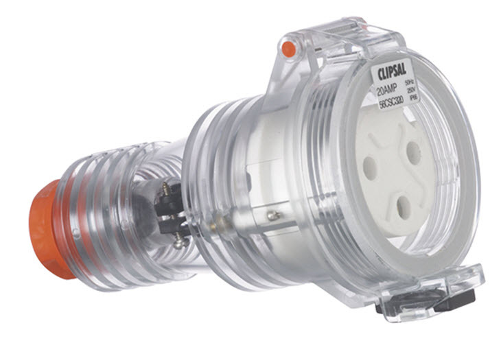 CLIPSAL 56CSC320-EO | 3 Round Pin 20Amp Extension Socket 56 Series