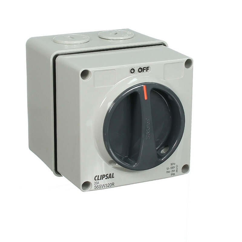 Clipsal 56SW320R-GY | 20A 3 Pole Reversing and Changeover Surface ...