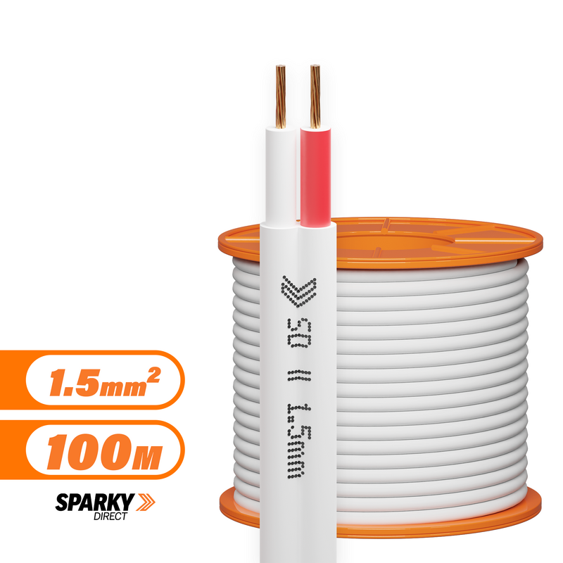 Electra Cables 7-050-2RW | 1.5mm Twin Flat Red & White Cable | Pvc ...