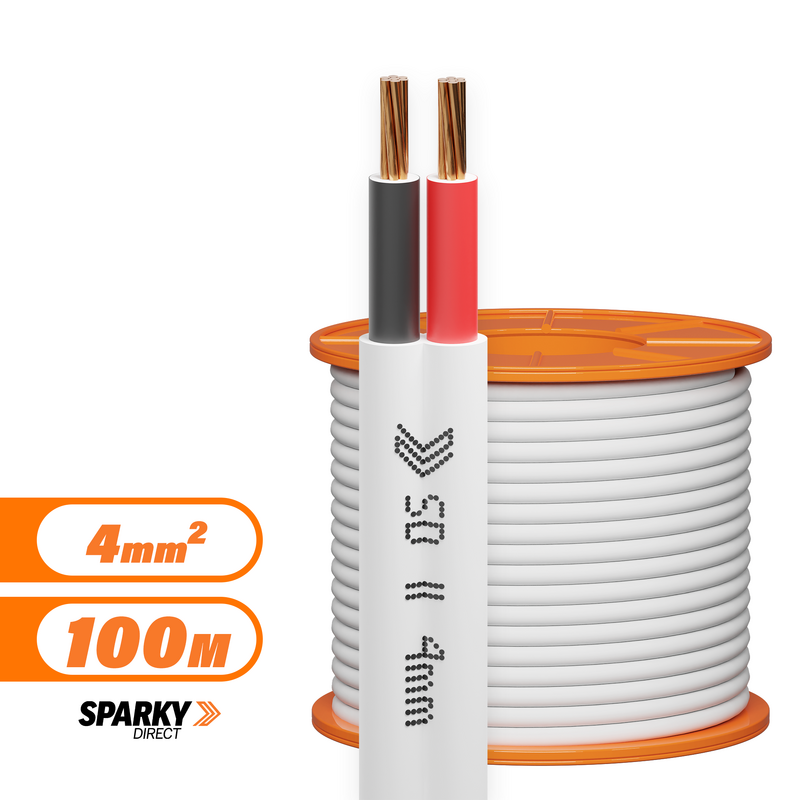 4mm Twin Flat Red & Black Cable | Pvc / Pvc 100mtrs - Electra-Cables