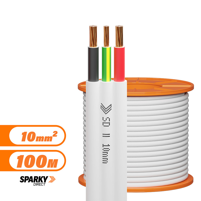 10mm Twin & Earth Flat Cable | Pvc / Pvc 100mtrs - Electra-Cables