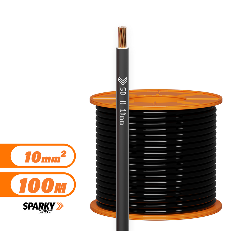 10mm Black Building Wire Cable | Pvc 100mtrs - Electra-Cables