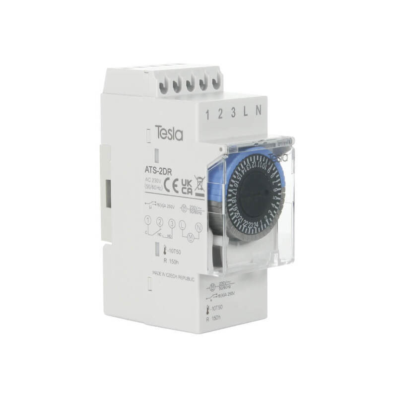 Tesla ATS-2DR Time Switch | Daily Program | 16A 230V