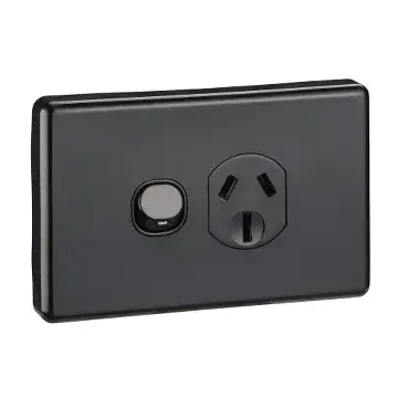 Clipsal C2015-15-BK | Classic Single GPO Power Point 15A | Black