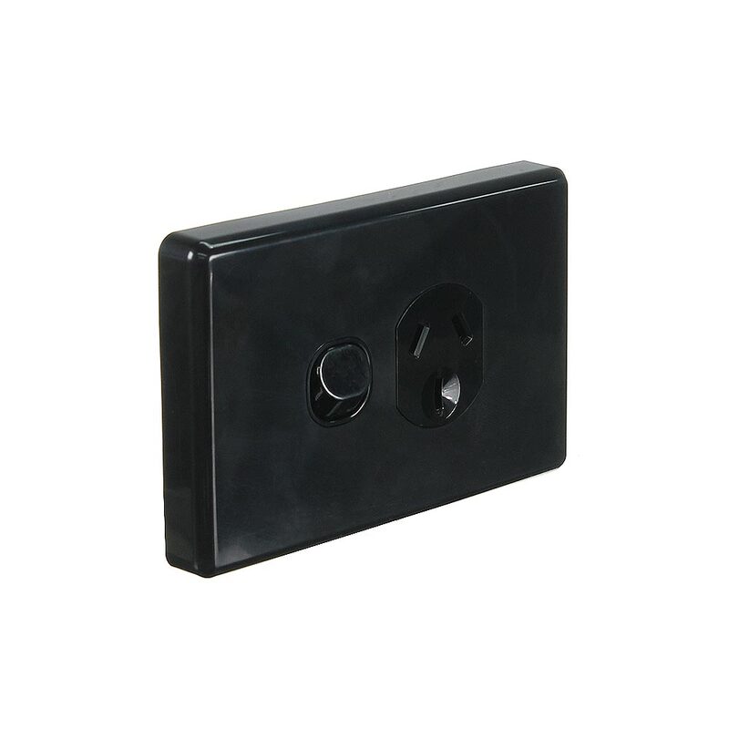 Single black Clipsal Classic Power Point | C2015BK - Clipsal by ...