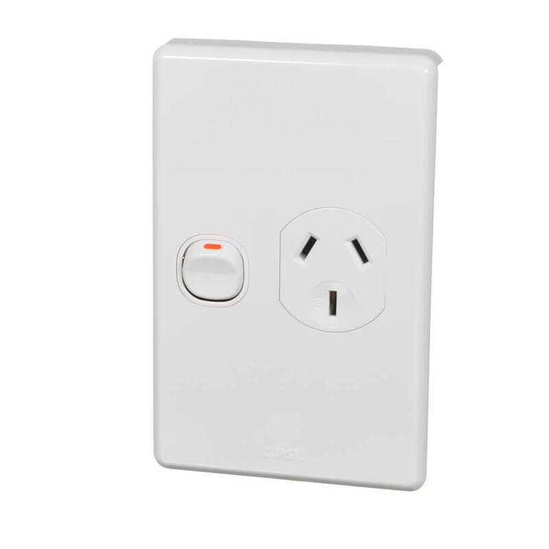 Clipsal Classic C2015V-WE | 10Amp Single Vertical Socket Outlet White