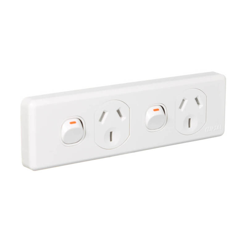 Clipsal Classic C2016/2-WE | 10 Amp Narrow Double Power Point | Socket Out