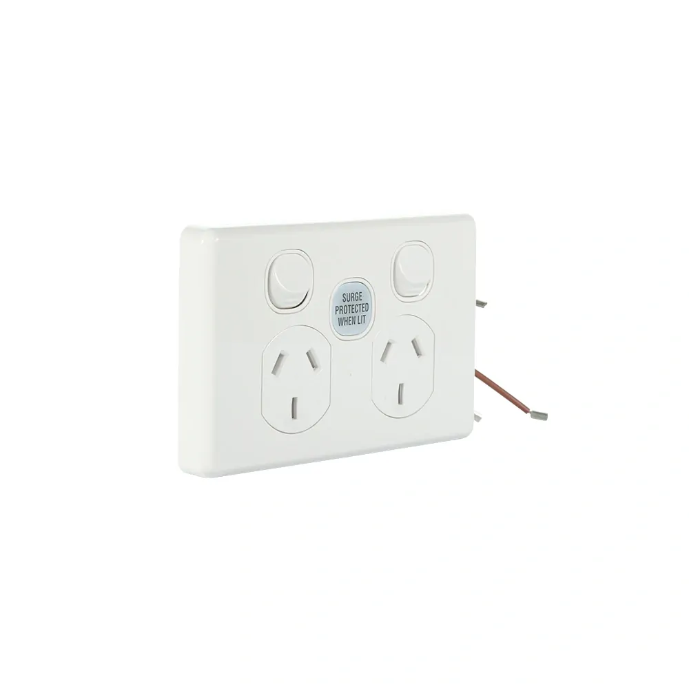 Clipsal C2025SF-WE | Classic Double Power Point With Surge Protection ...