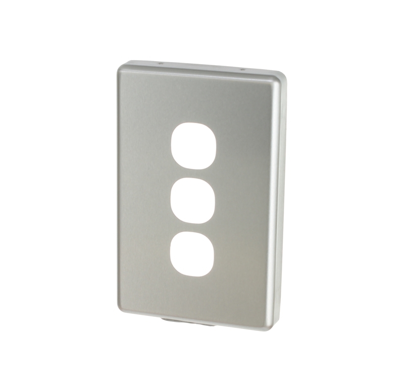 Clipsal C2033C-BA | 3 Gang Brushed Aluminium cover (Classic Series ...