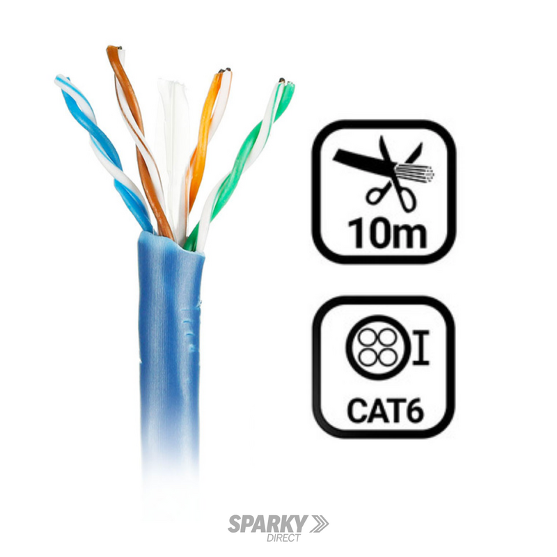 Cable Cat 6 UTP Blue 10 mtr Cut | CAT6BLUE-10mtr - Cabling