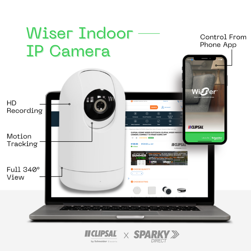Clipsal Iconic Wiser CLP723419 | Clipsal Wiser Indoor IP Camera ...