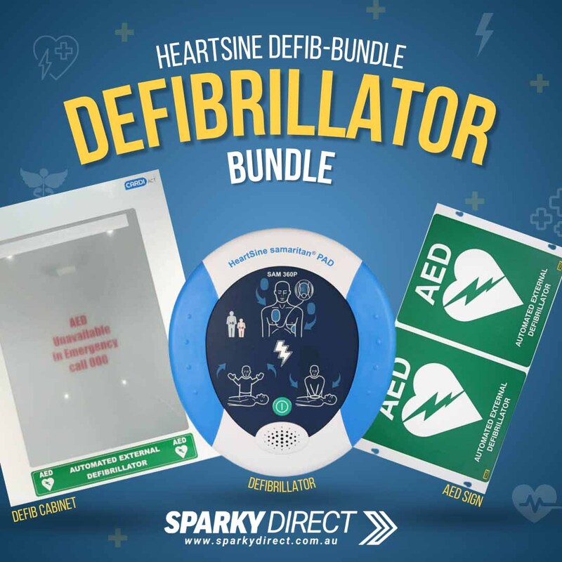 DEFIB-Bundle | Samaritan PAD 360P AED With Metal Cabinet and AED Signage