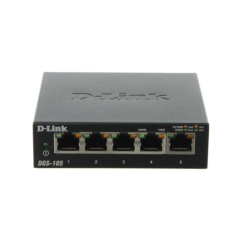 D-Link DGS-105 | 5-Port Gigabit Desktop Switch | Metal Housing