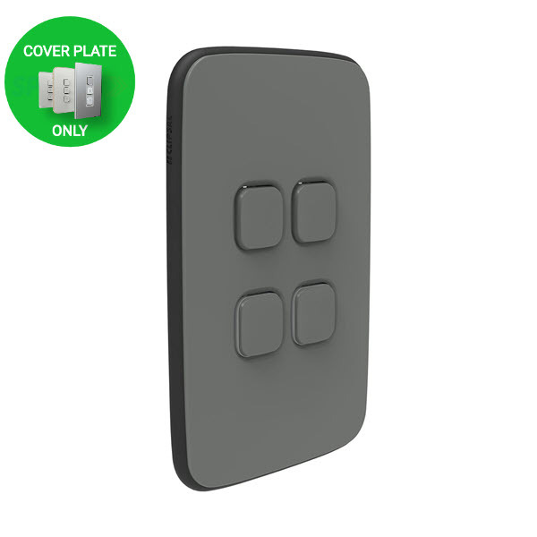 Clipsal Iconic ASH GREY Essence Skin 4 Gang Switch Rocker | E3044C-AG ...