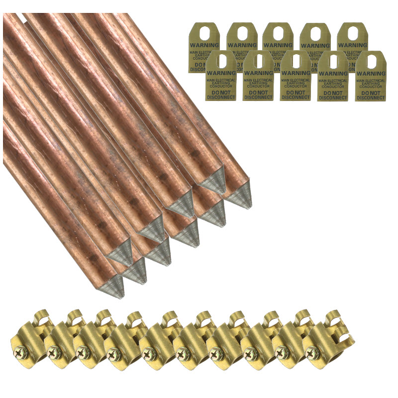 UTILUX ER1314WC10 | 1.4m Earth stake, clamp and Warning Tag (10 Pack ...