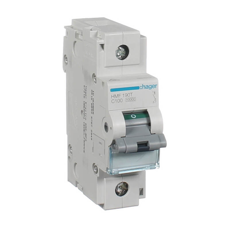 HAGER HMF190T | 100Amp Single Pole 10kA Circuit Breaker | C Curve