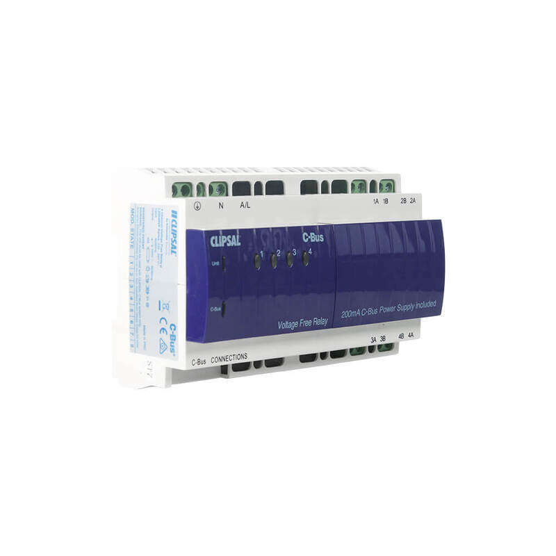 Clipsal Schneider L5504RVF 4-Ch Relay - DIN Rail 240V AC 10A C-Bus