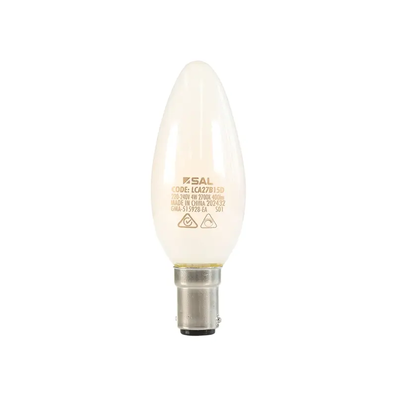 SAL LCA27B15D | Candle Opal LED Bulb 4W Dimmable | B15 | Warm White