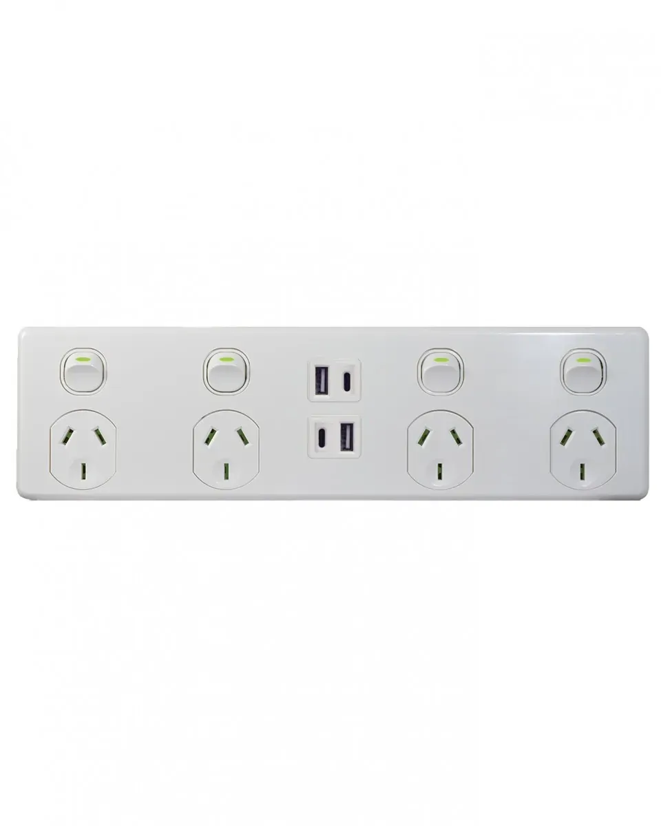 Trader Puma LE4X4AC | Power Point 4 Gang 10A 250V USB A + C 3.1A ...