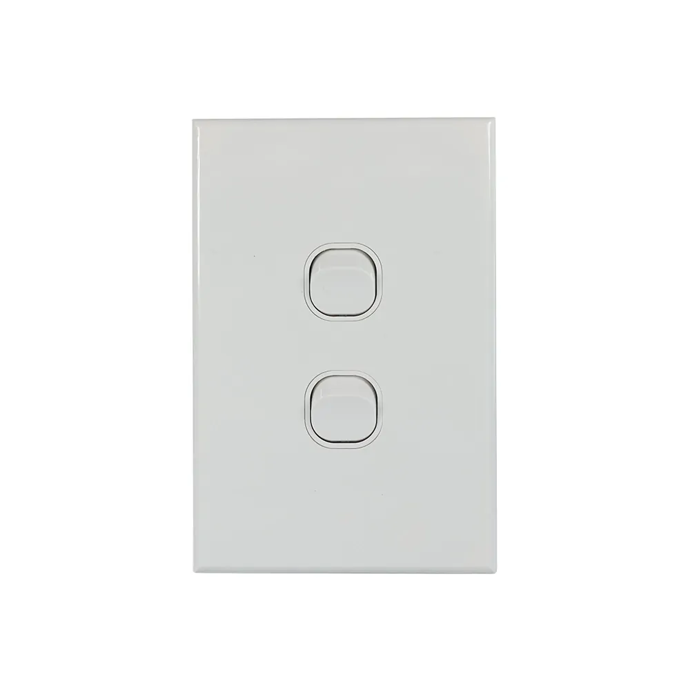 CSG LS102V-L | GEO 2 Gang Slimline Switch 10AX | White