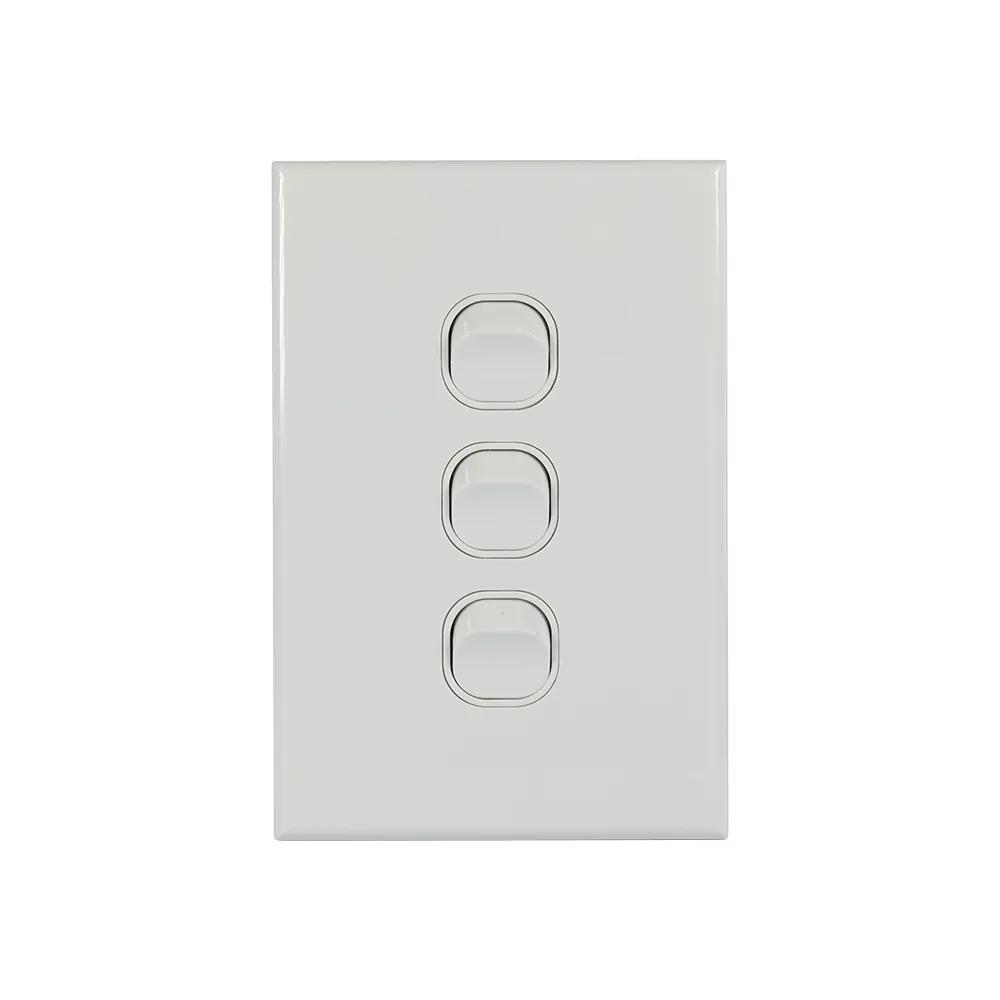 CSG LS103V-L | GEO 3 Gang Slimline Switch 10AX | White