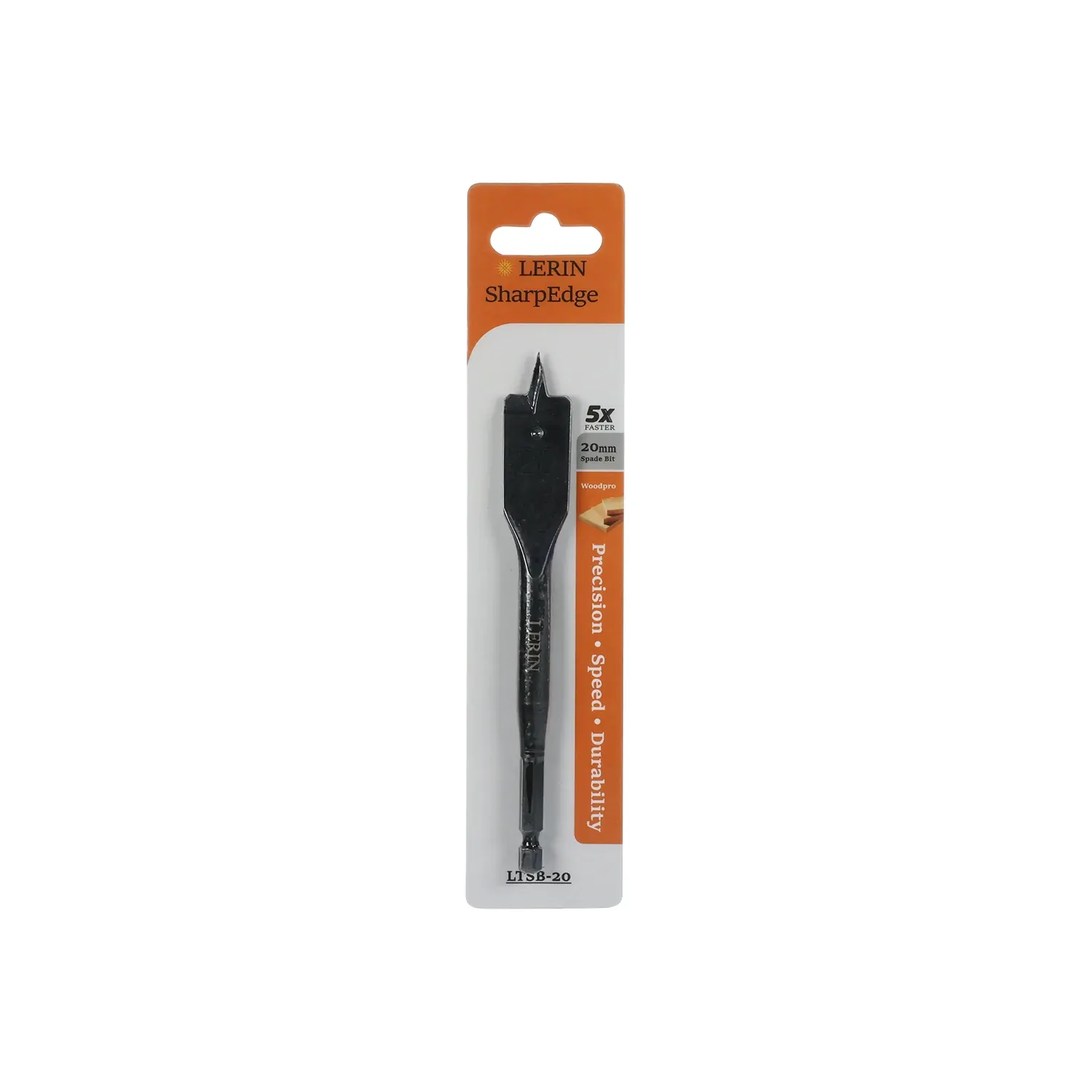 Lerin LTSB-20 20mm SharpEdge Spade Bit – Heavy Duty Timber Drill Bit