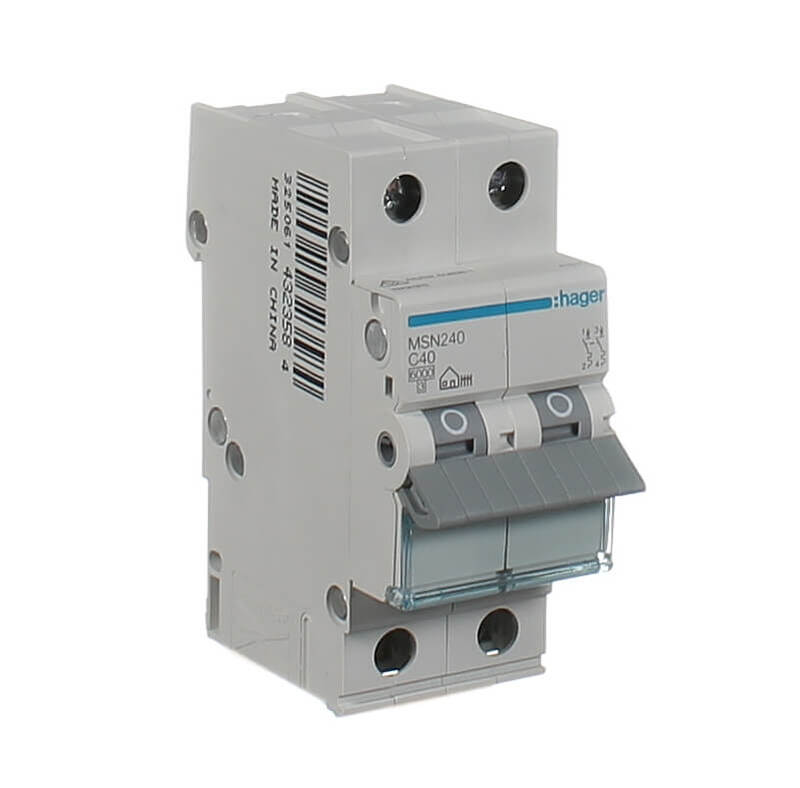 HAGER MSN240 | 40Amp Double Pole 6kA Circuit Breaker