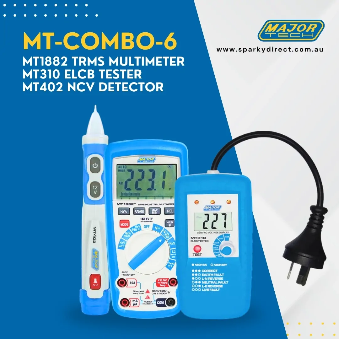 Major Tech MT-COMBO-6 | MT1882 TRMS Multimeter + MT310 ELCB Tester ...