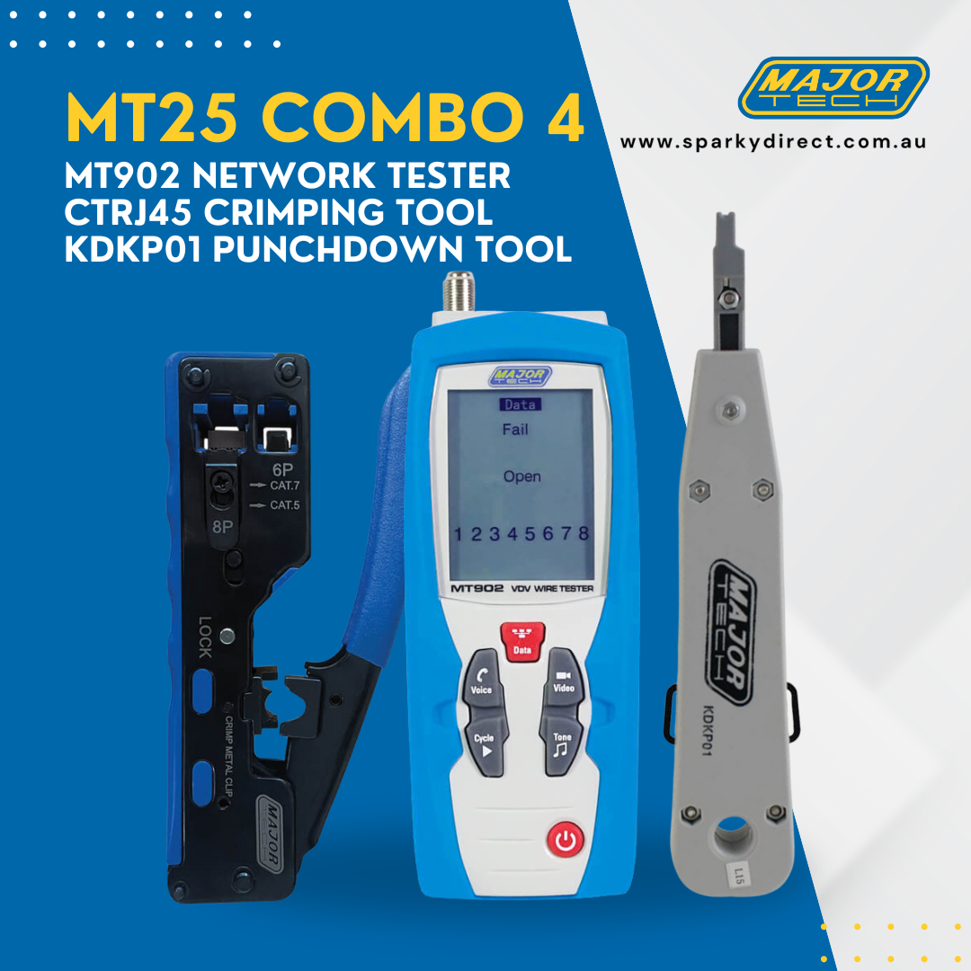 Major Tech MT25-COMBO-4 | MT902 Wire Tester + CTRJ45 Crimping Tool ...
