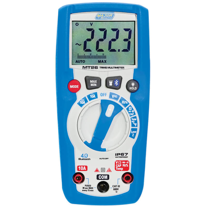 Major Tech MT26 | 600V AC/DC True RMS Bluetooth Multimeter