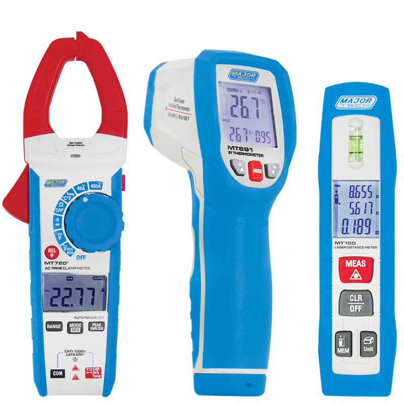 Major Tech MTCK4 HVAC Combo Kit | Clamp Meter, Thermometer, Distance Meter
