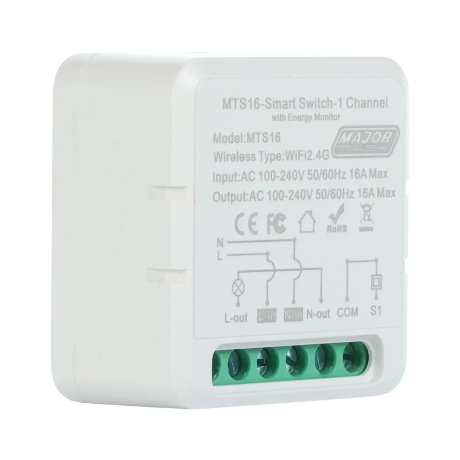 Major Tech MTS16 | Smart Switch Module with Energy Monitoring | 16A