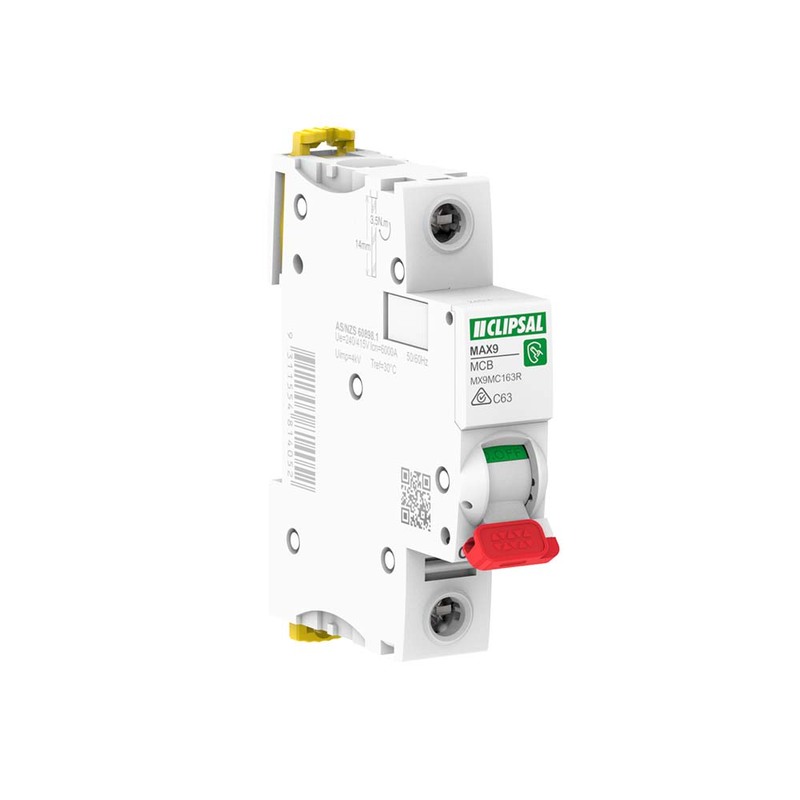 Clipsal MX9MC163R | 63A Single Pole Circuit Breaker 6kA | Red Handle | MAX9