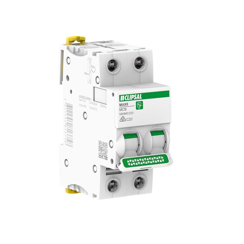 Clipsal MX9MC220 | 20amp Two Pole Circuit Breaker 6kA | MAX9