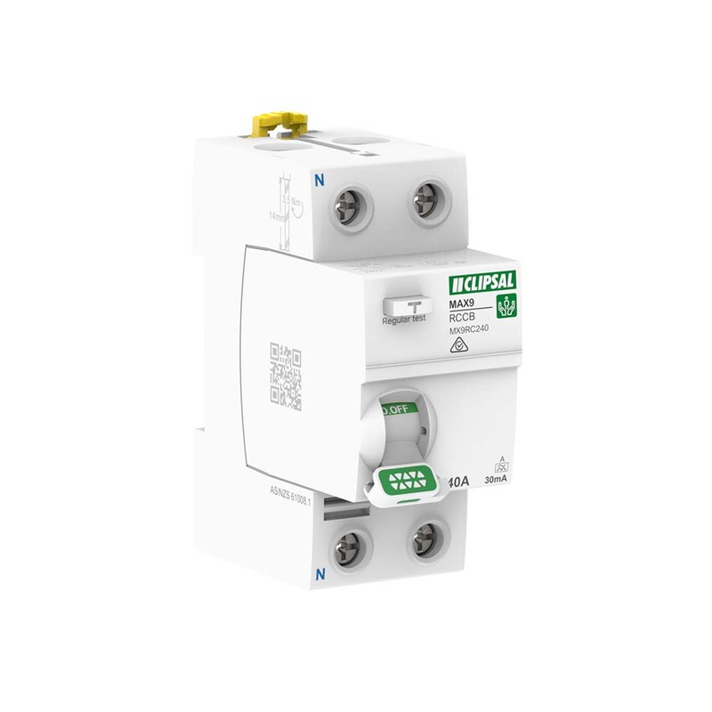 Clipsal MX9RC240 | 40A 2 Pole MAX9 RCCB | 30mA Type A