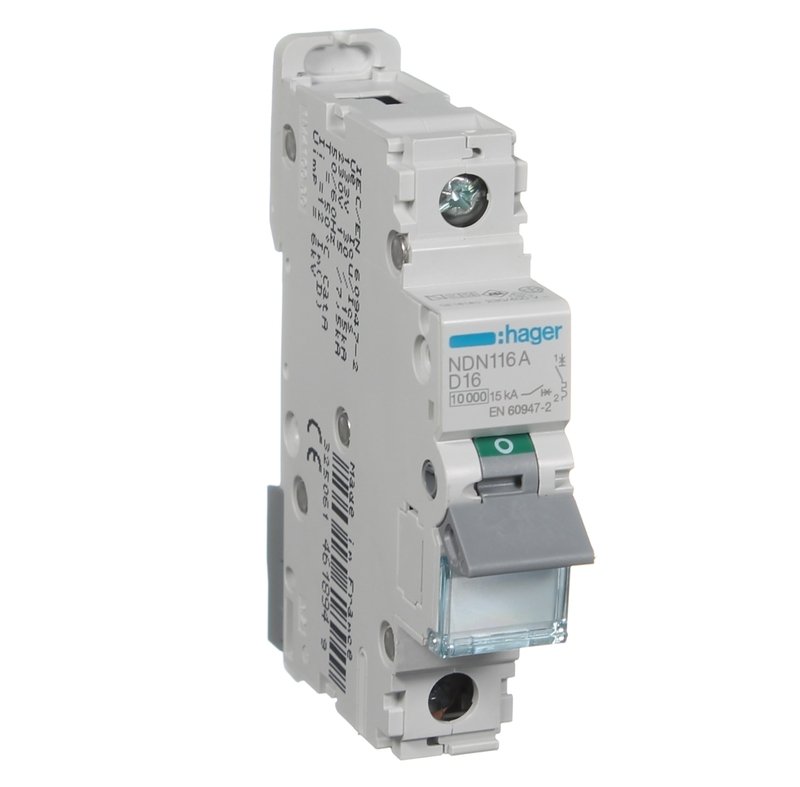 HAGER NDN132A | Hager 32 Amp 10kA MCB Type D Single Pole - Hager Electrical