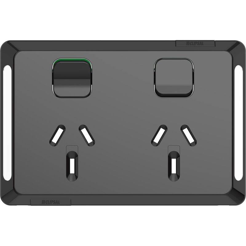 Clipsal Pro Series P3025C-BK | Double Power Point Skin Cover Only ...