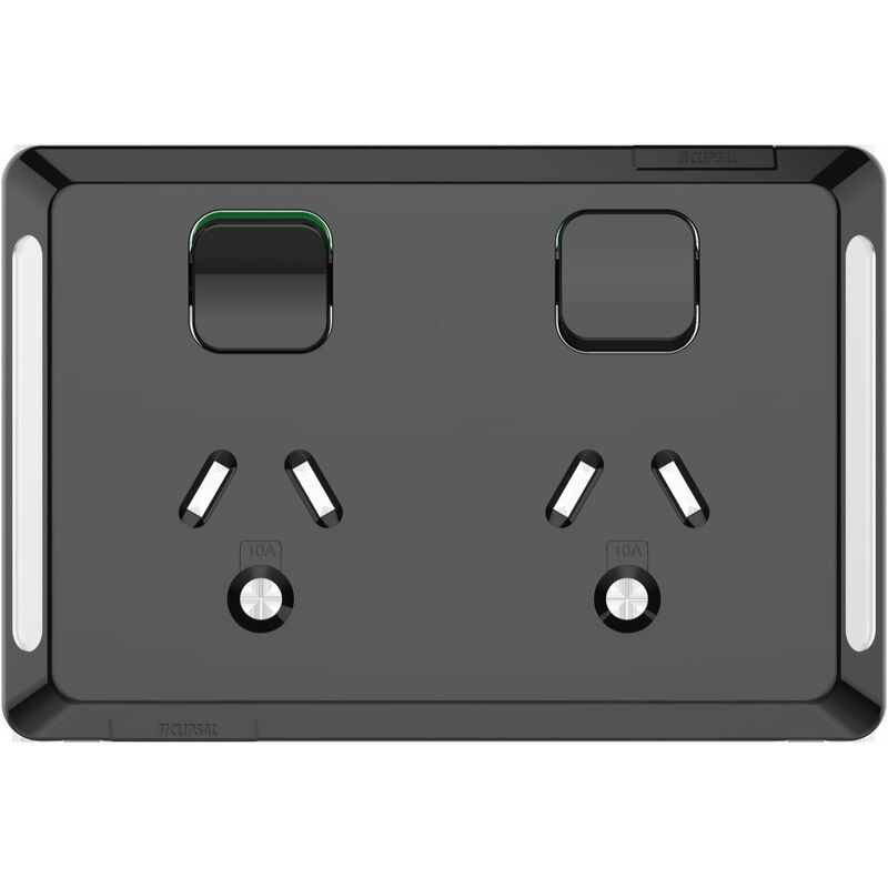 Clipsal Pro Series P3025LC-BK | Double Power Point 10A Round Pin Skin ...