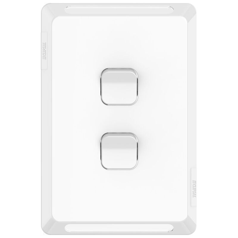 Clipsal Pro Series P3042C-XW | 2 Gang Skin Switch Cover Only (No Mech ...