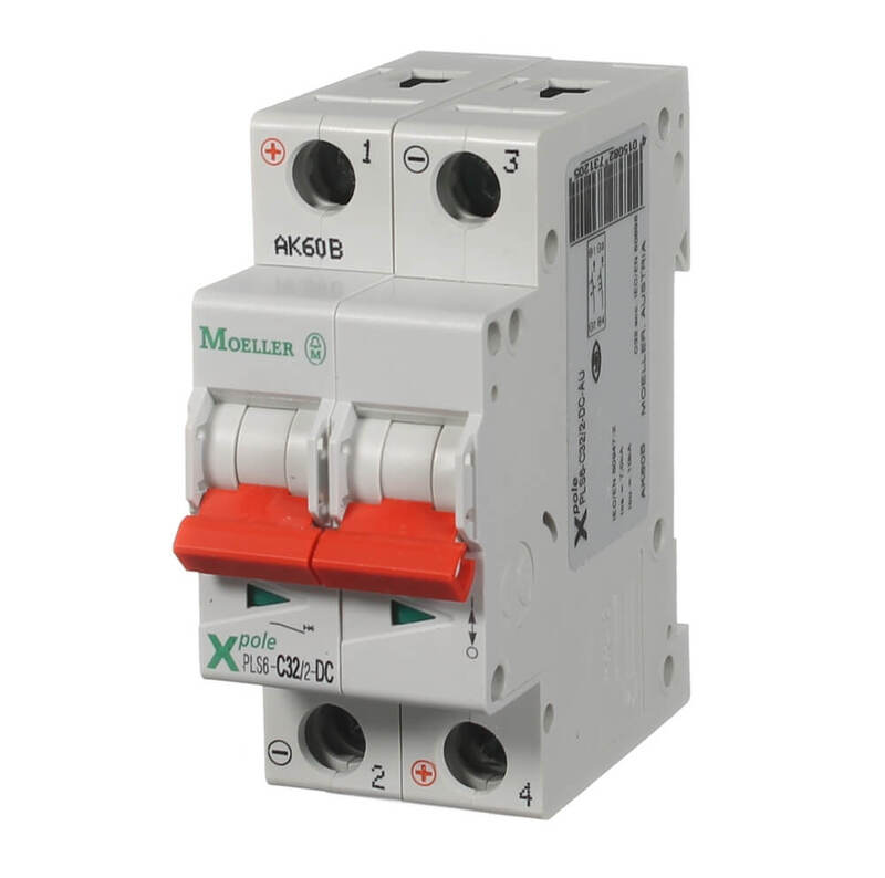 Circuit breaker 2 pole 32 amp 10ka DC RATED | PLS6-C32/2DC