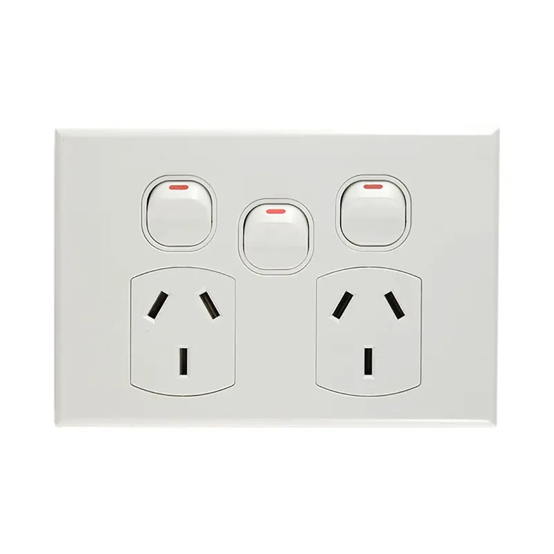 CSG POD10X-L | Double Power Point Slimline GPO 10AX With Extra Switch ...