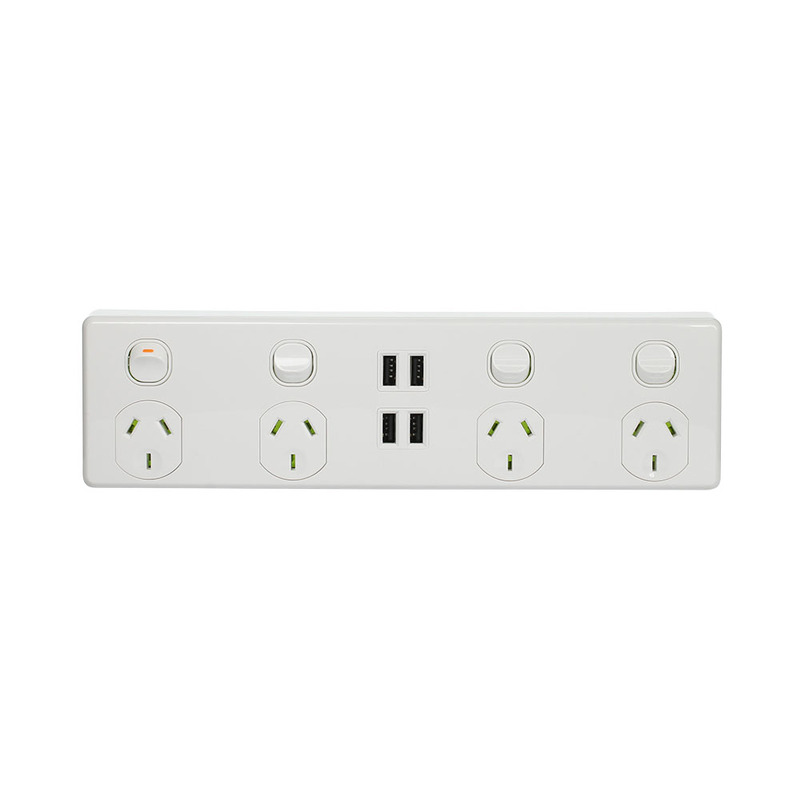 Trader Trader PU4X4 | 4 Gang GPO 10Amp 250v & 4 x 3.1A USB Outlets ...