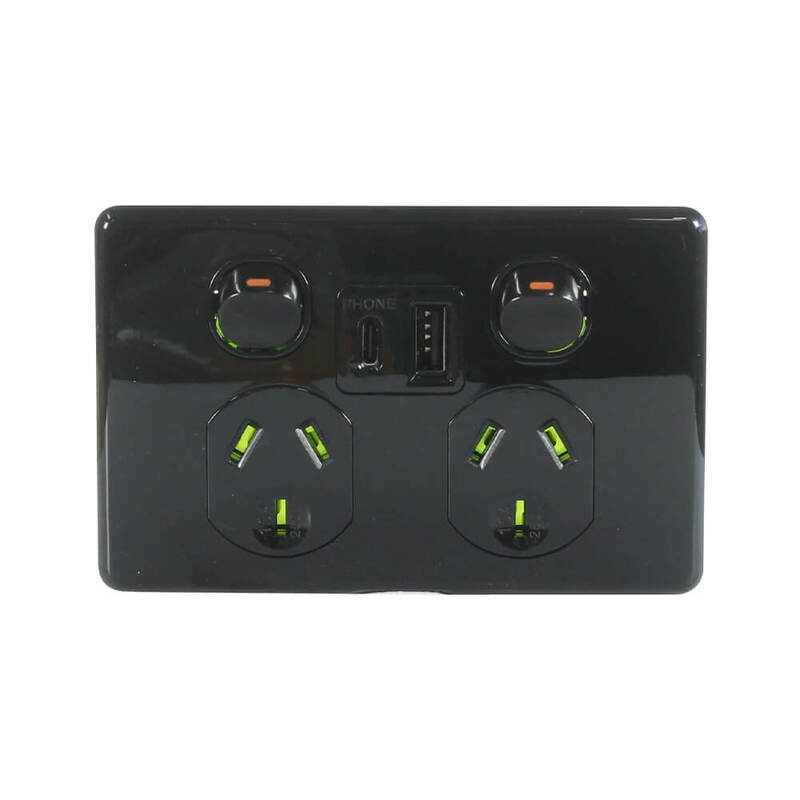 Trader Puma PUPP2USB2GACBK | Twin Socket Outlet 10Amp With 1 x USB-C ...
