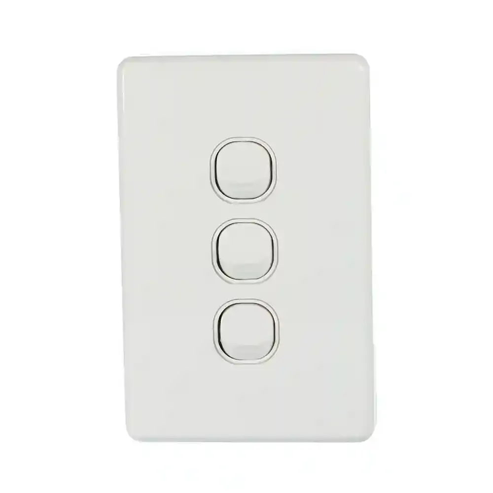 Trader Puma PUSWV3G | 3 Gang 16A Vertical Switch | White