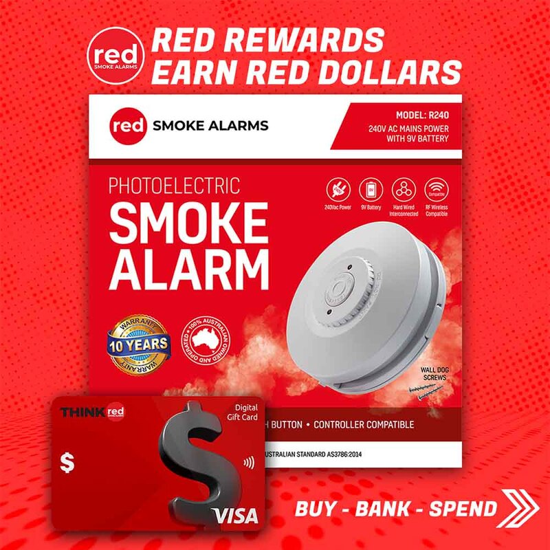 Red Smoke Alarms R240 | Photoelectric Smoke Alarm 240v/9v ...