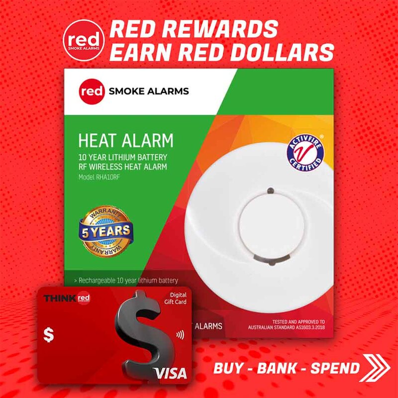 Red Smoke Alarms RHA10RF | Wireless Heat Alarm | 10 Year Lithium ...