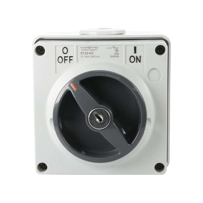 CSG S132-K2 | 32 Amp Isolating Switch Key Operated | 1 Pole 250V AC IP66