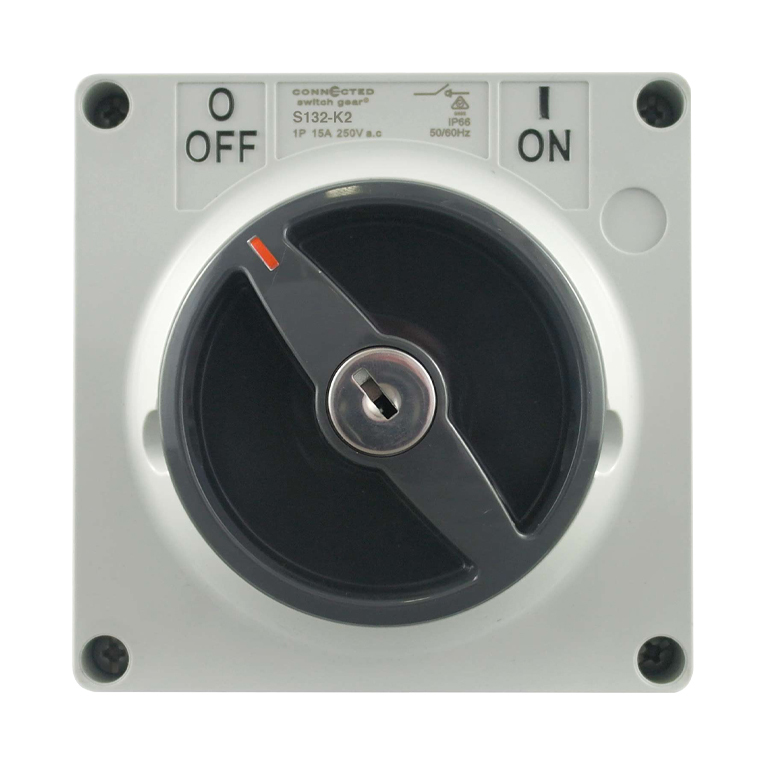 CSG S232-K2 | 32 Amp Isolating Switch Key Operated | 2 Pole 250V AC IP66